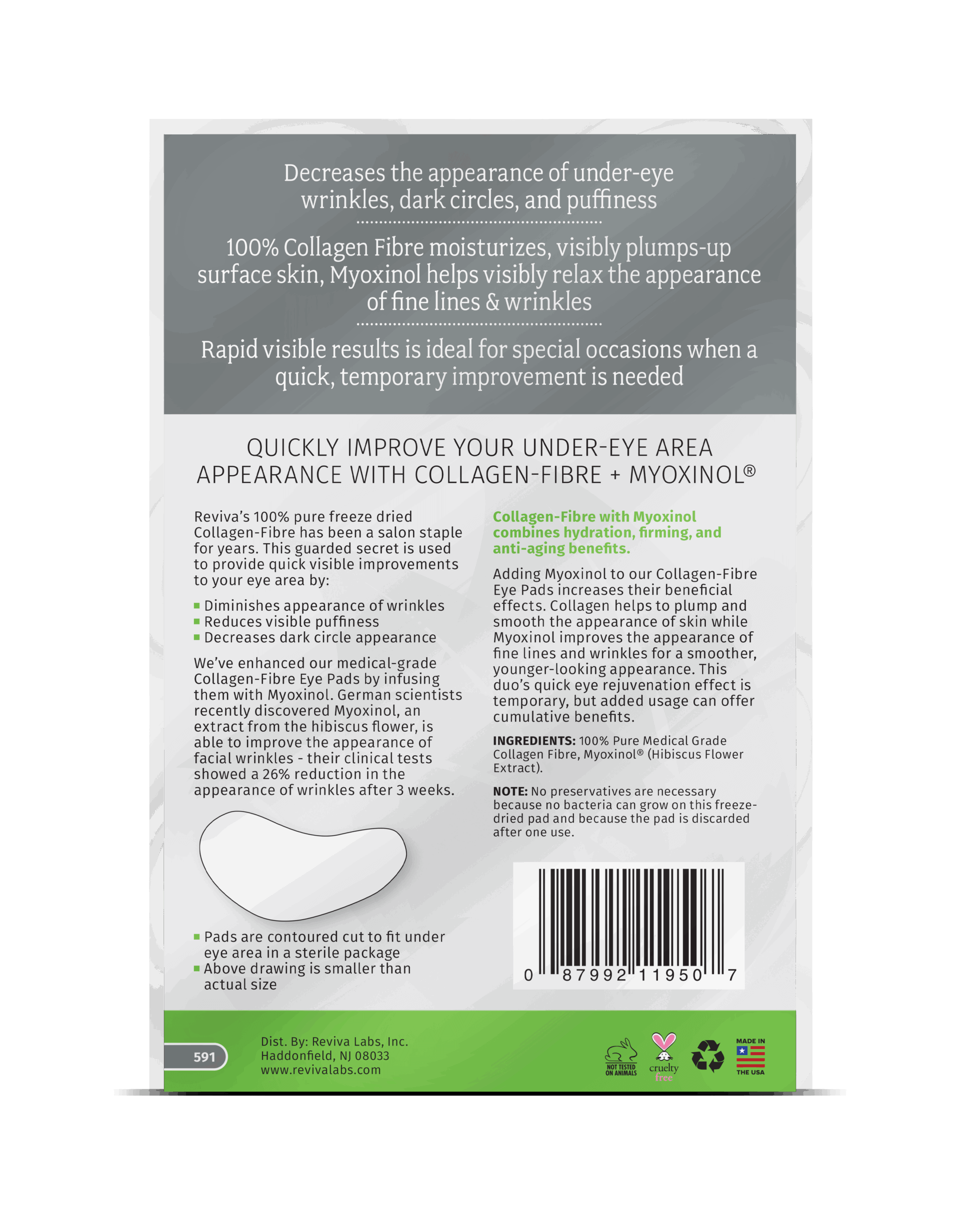 Collagen Fibre Eye Pads with Myoxinol - Reviva Labs